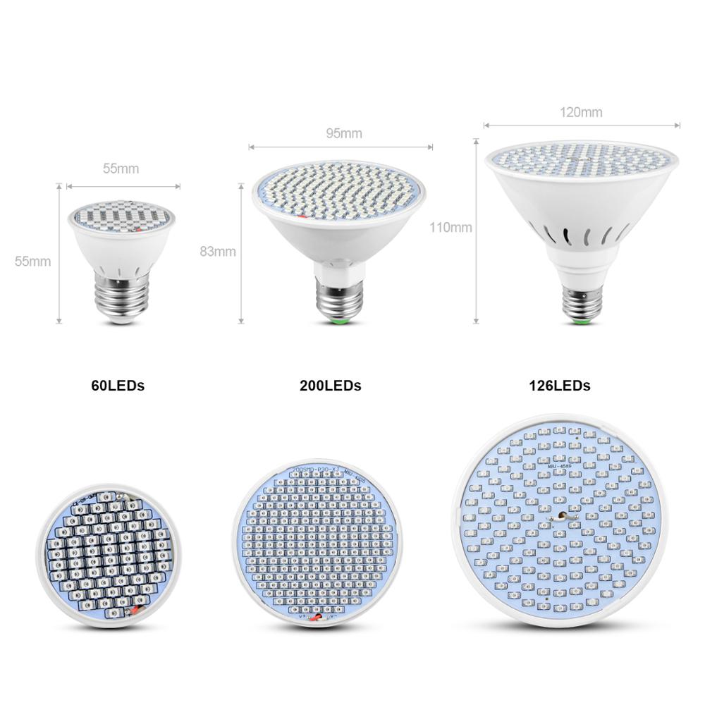 Led växtljus 60 126 200 leds lampa för blomma växt... – Grandado