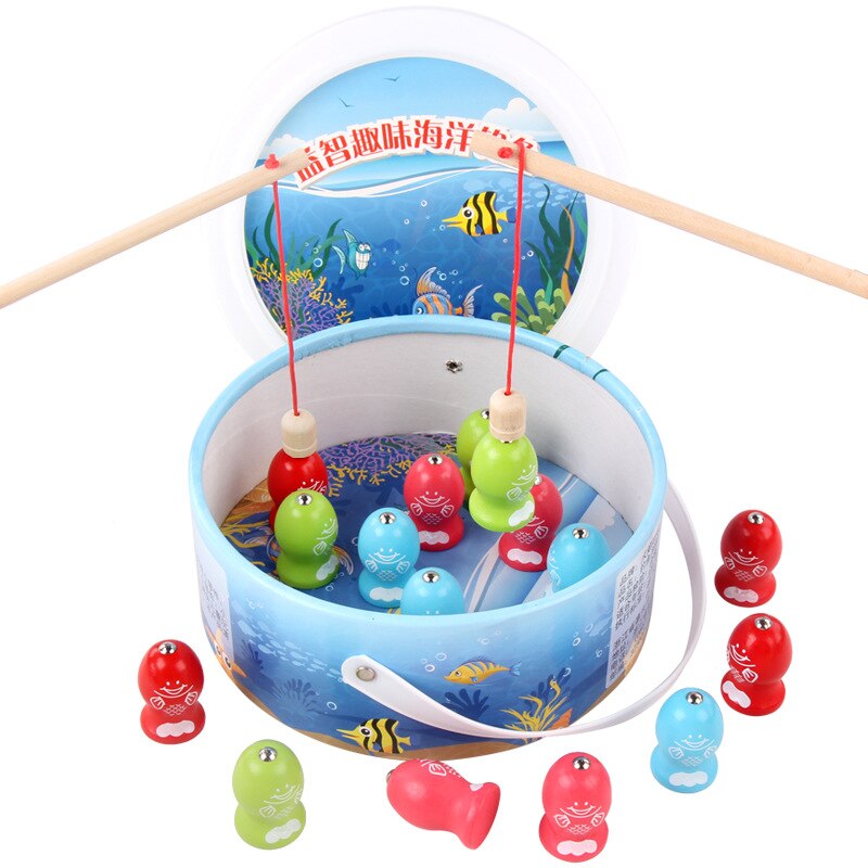 Baby Wooden Children 3D Educational Fishing Game M... – Grandado