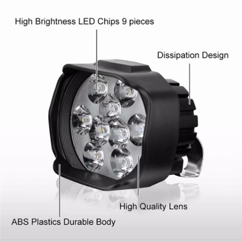 9 LED Motorcycle Light Headlight Assembly 10W Univ... – Grandado