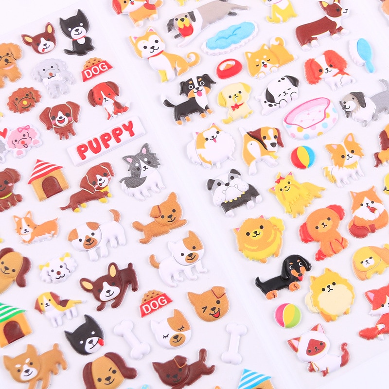 Lovely Dog Puppy 3D Decorative Stickers Adhesive S... – Grandado