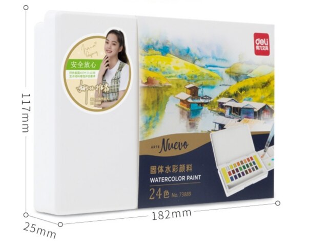 Deli 24/36 Kleur Professionele Solide Aquarel Verf... – Grandado