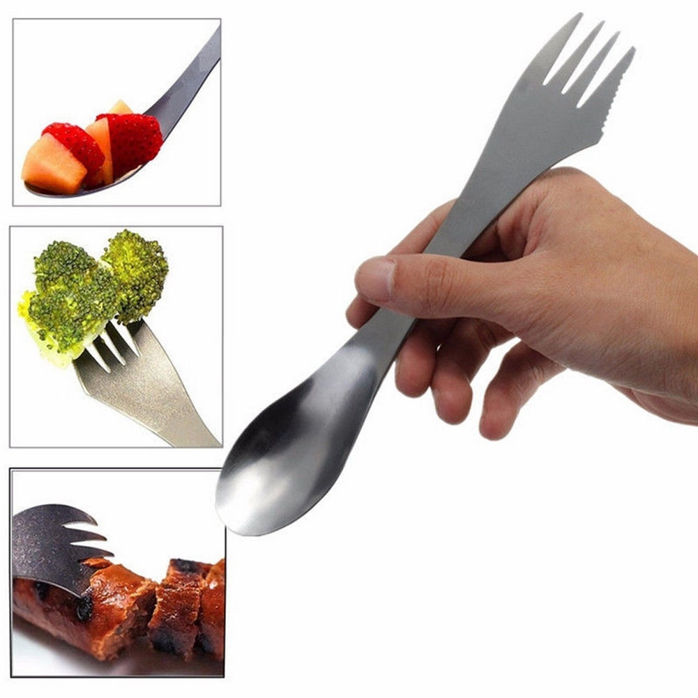 3 In 1 Gebruiksvoorwerpen Titanium Spork Combo Rei... – Vicedeal