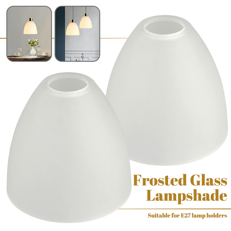 White Frosted Glass Lamp Shade Bell Shaped Lampsha... – Grandado