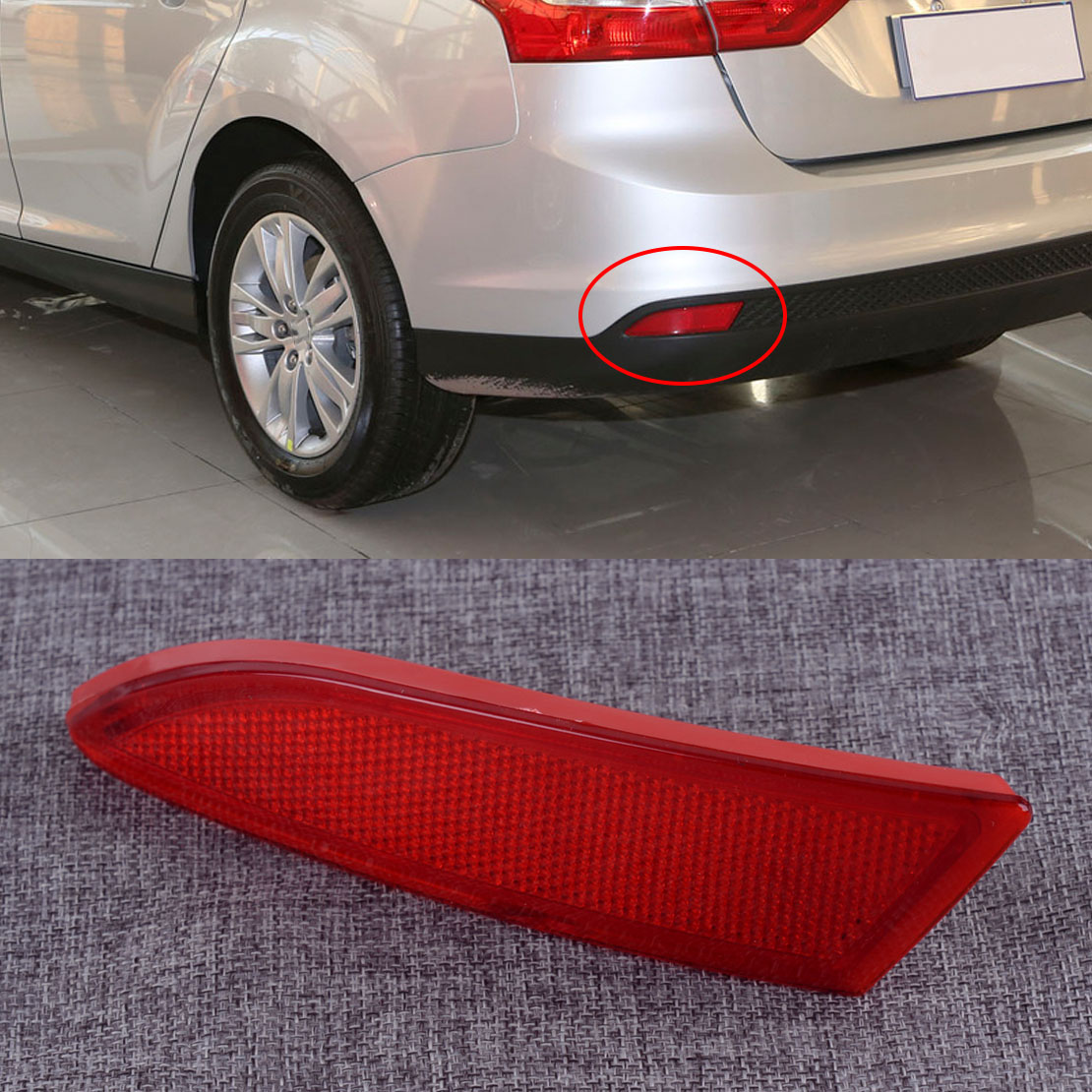 DWCX 19x4.2cm Plastic Rode Auto Links Achterbumper... – Grandado