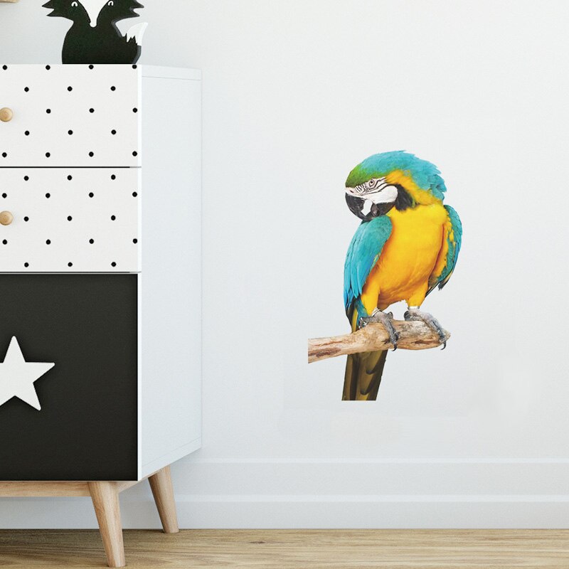 Style Blue-yellow Parrot Wall Sticker Bedroom Livi... – Grandado
