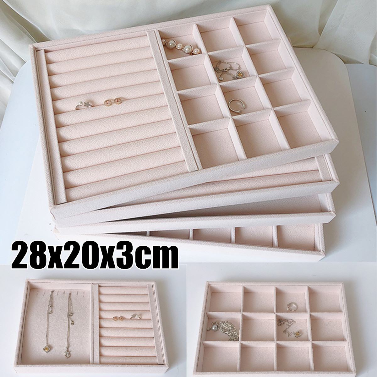 Roze Fluwelen Sieraden Ring Display Organizer Case... – Grandado