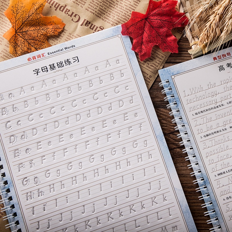 3 Books Reusable English Copybook For Calligraphy ... – Vicedeal