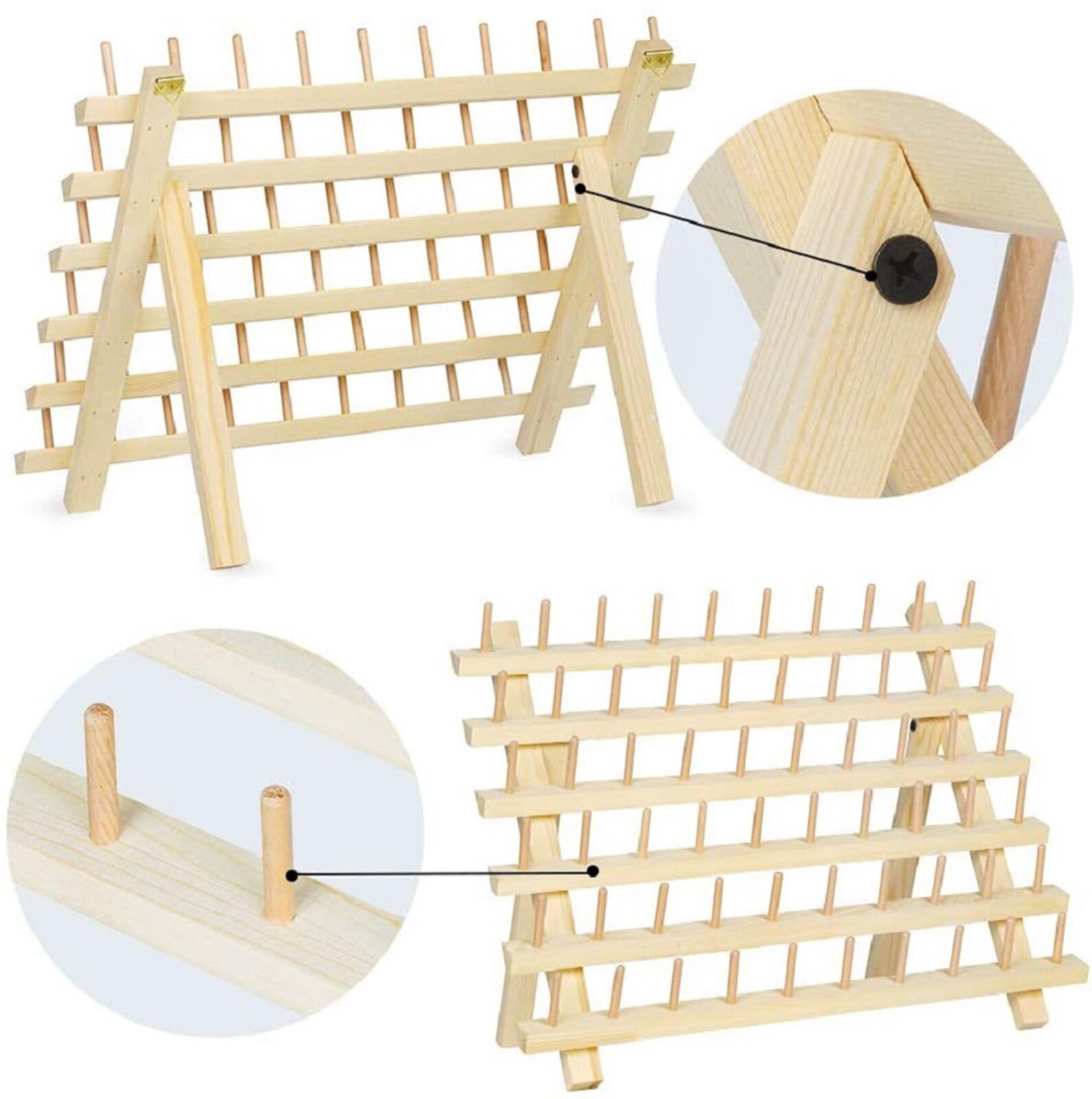 Multifunctional Solid Wood Foldable Wire Rack Sewi... – Grandado