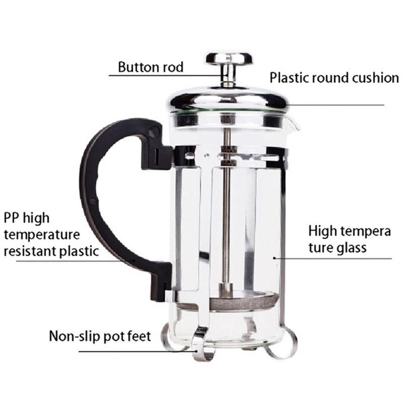 Coffee Tea Pot Manual French Press Stainless Steel... – Grandado
