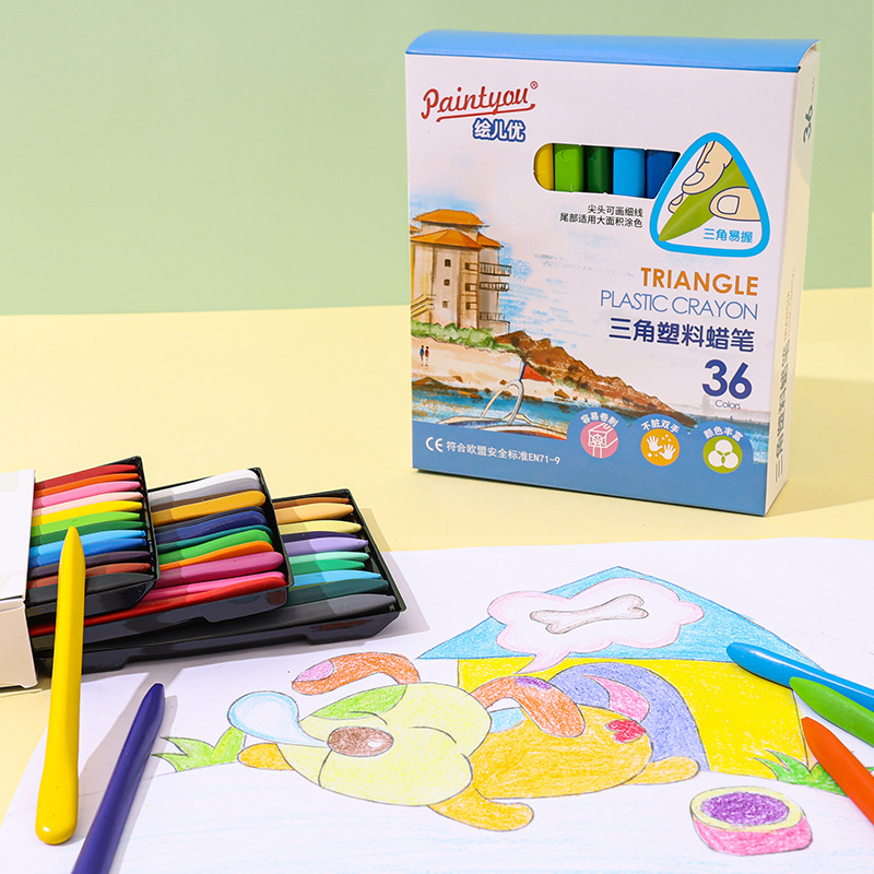 12/18/24/36 Colors Non-dirty Hand Plastic Crayons ... – Grandado