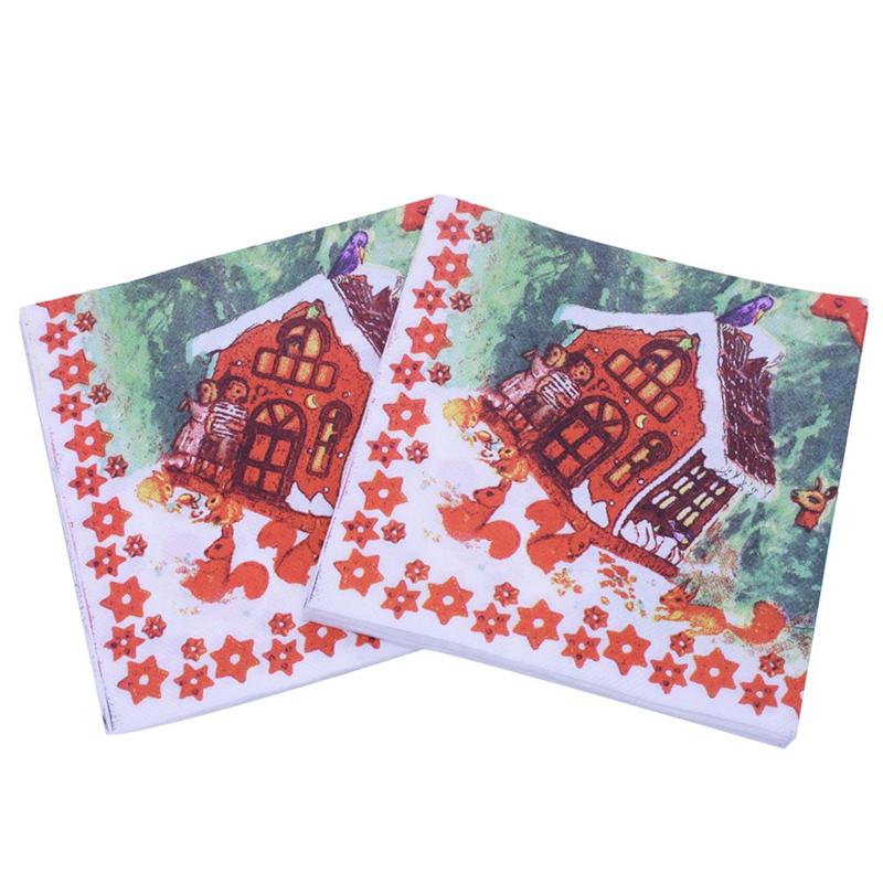 100 Sheets Christmas Printed Napkins Disposable Na... – Grandado