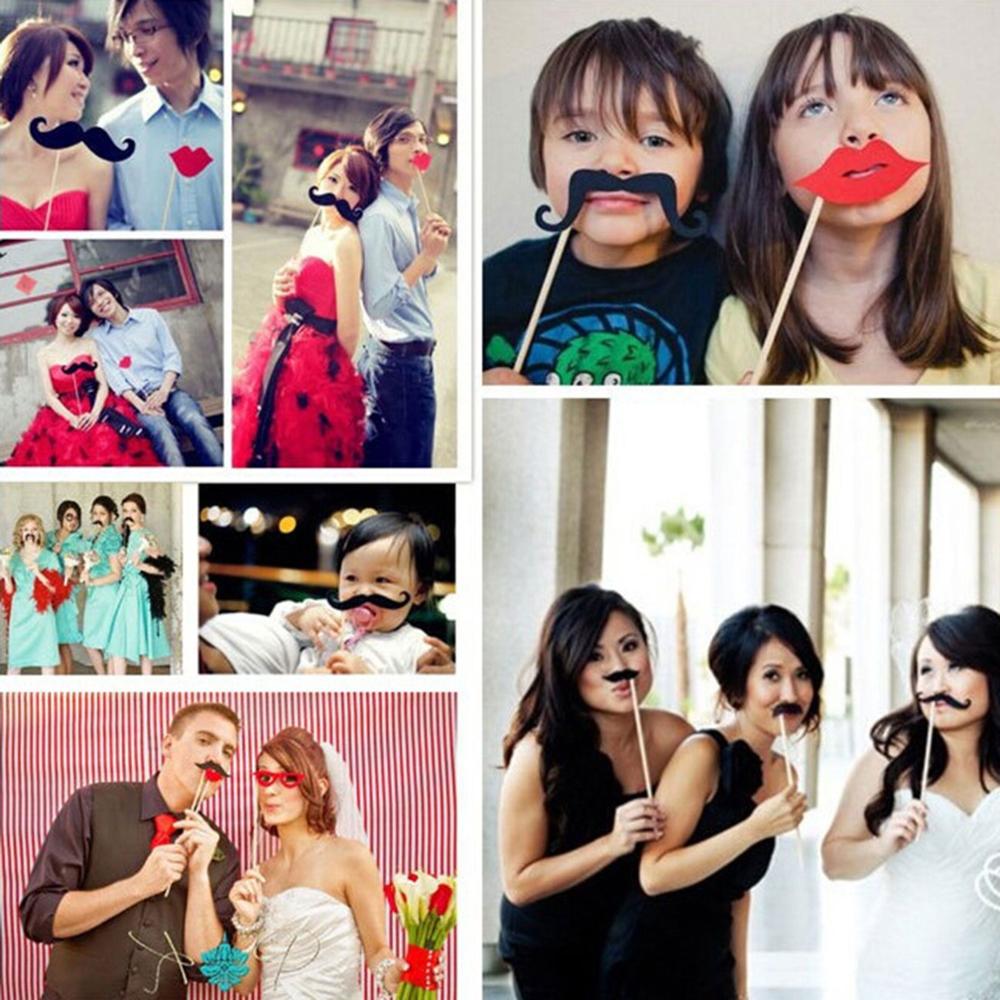 44 piezas colorido divertido labio bigote Photo st... – Grandado