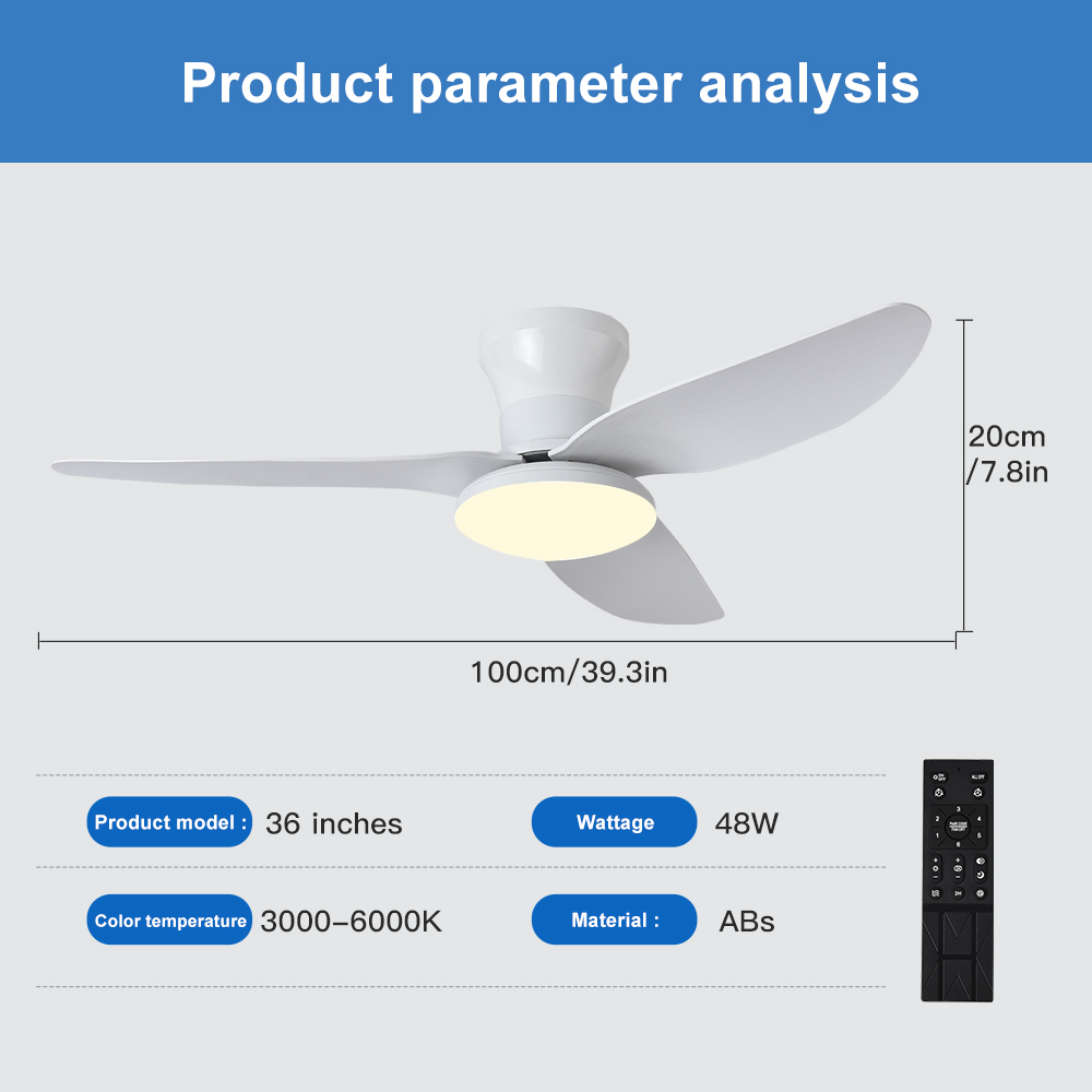 Modern Led Ceiling Fan Lights DC Motor 6 Speeds Ti... – Grandado