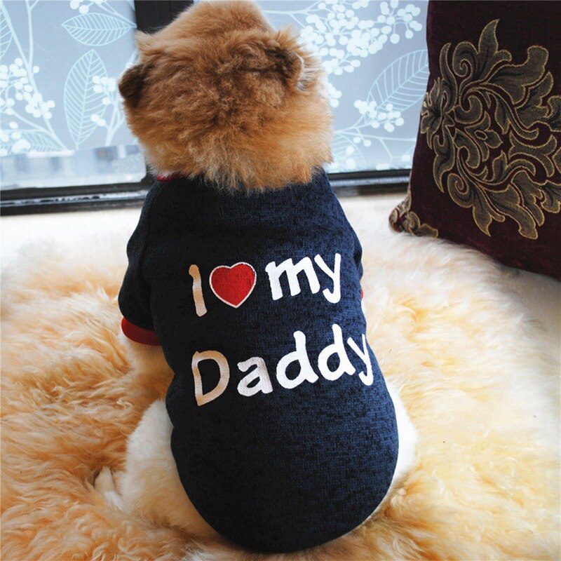 Winter Warm Hond Kleding I Love My Mama/Papa Pet H... – Grandado