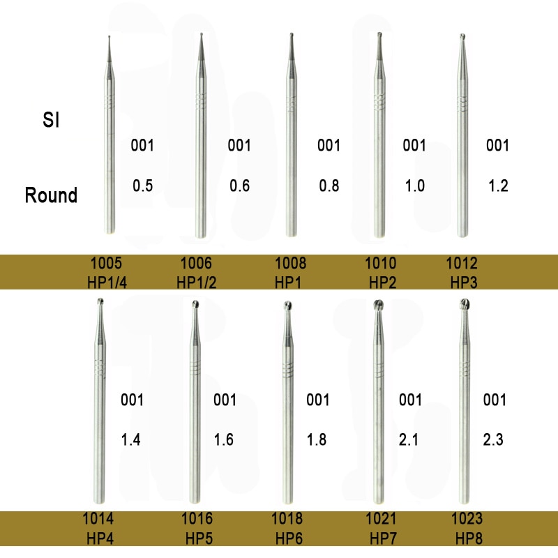 10pcs/lot Shape Round Tungten Carbide Burs HP low ... – Grandado