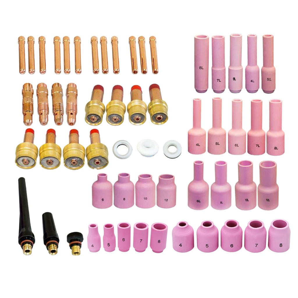 58x Volledige Set Tig Gas Lens Terug Cap Collet Bo... – Grandado