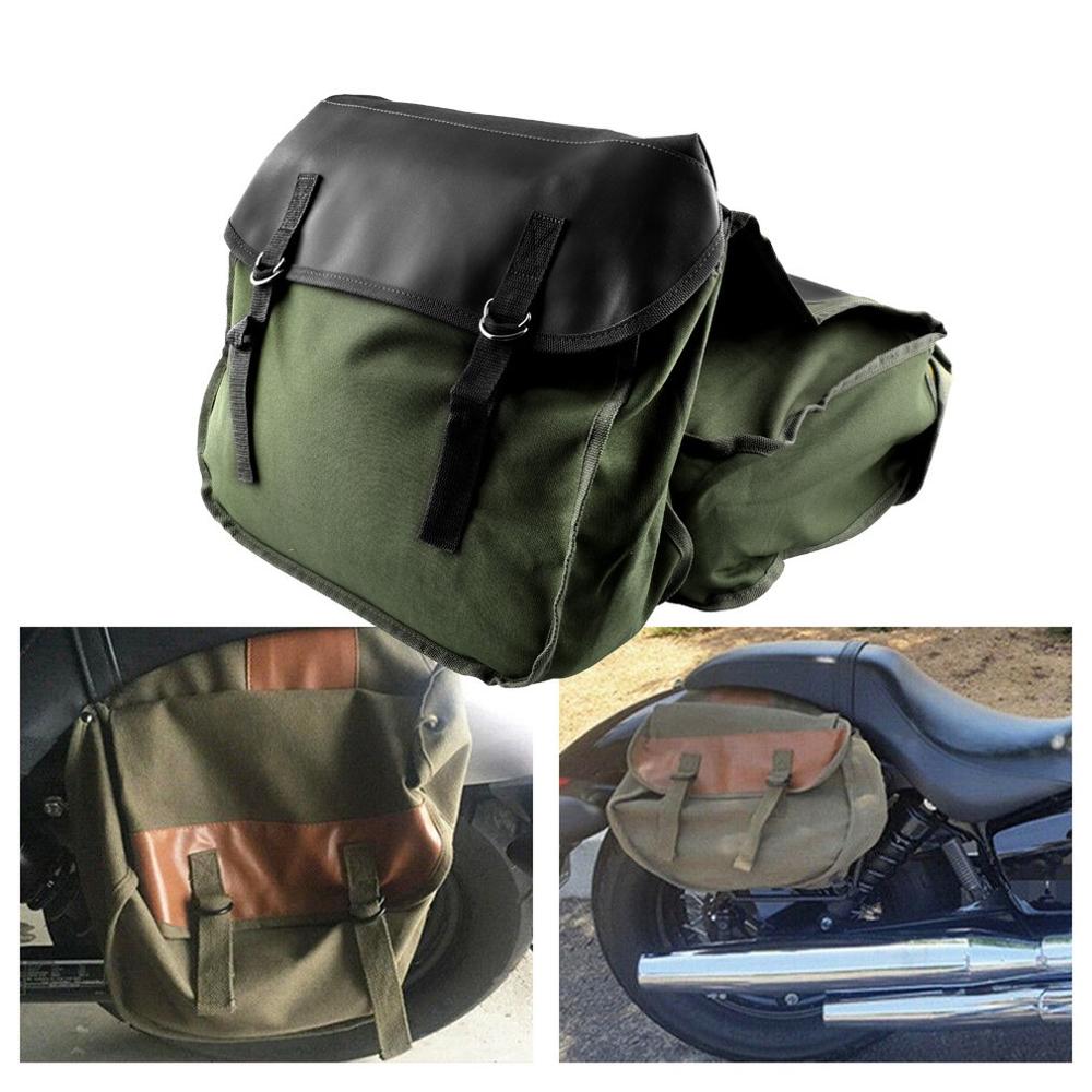 Motorcycle Riding Bag Canvas Saddle Bag Rear Seat ... – Vicedeal