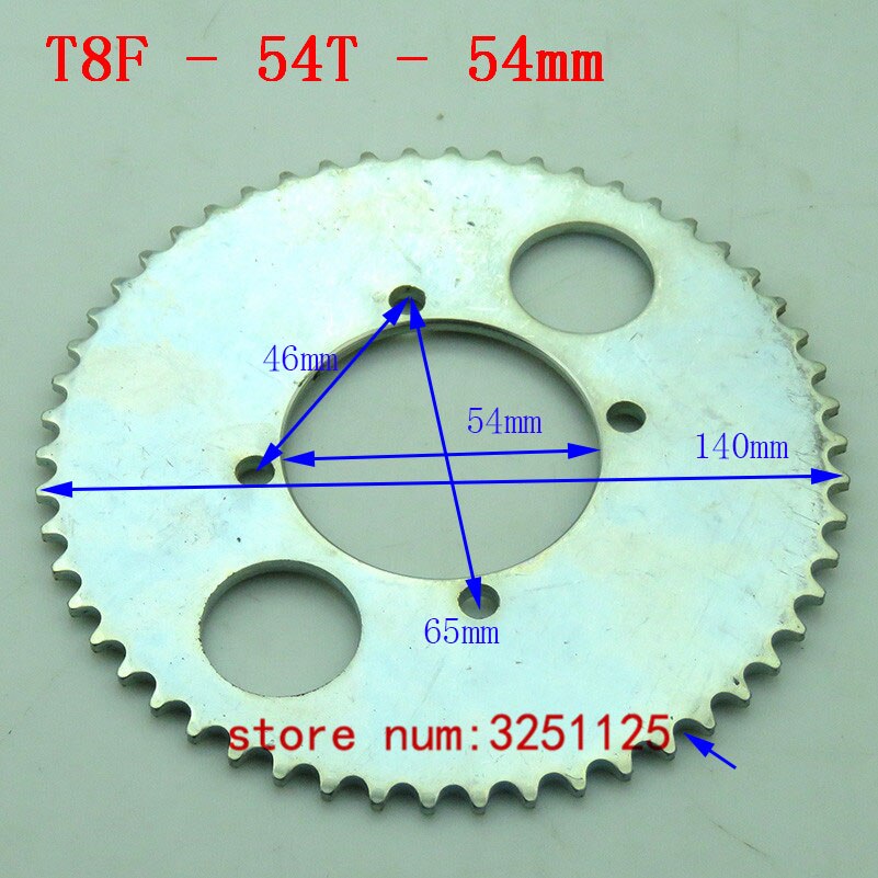 Mini quad atv ciclomotor, t8f 54 t 54mm 54 dente p... – Vicedeal