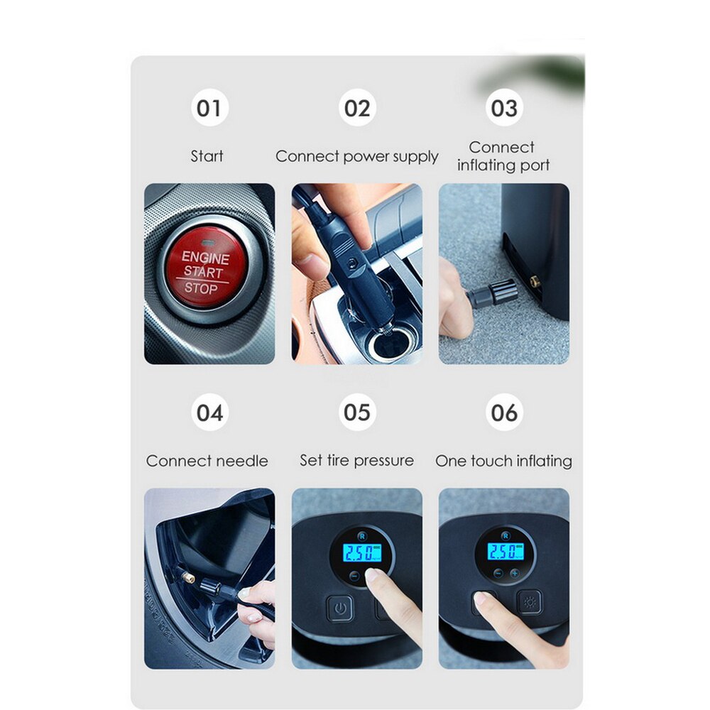 Digitale Display Tire Inflator Pomp 12V Draagbare ... – Grandado