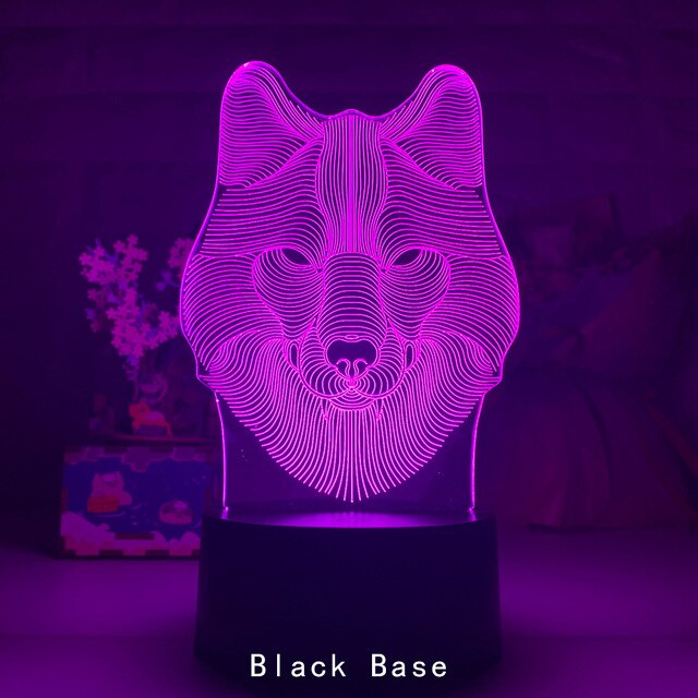 Animal Wolf 3D LED Nightlights Colorful Wolf Table... – Vicedeal