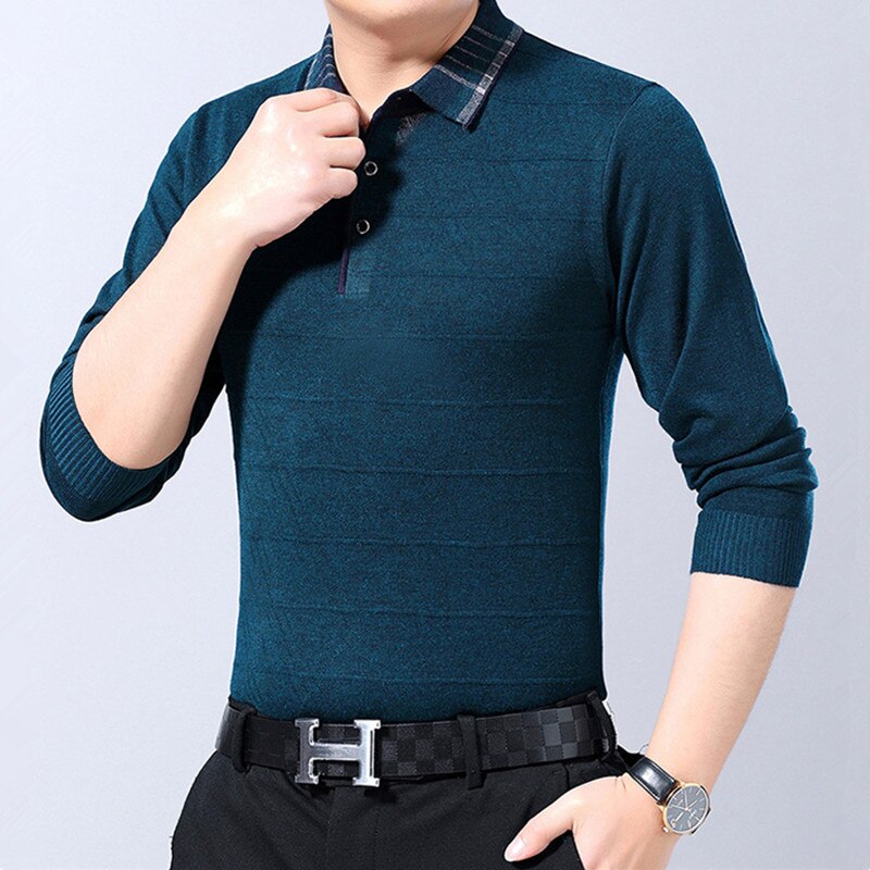 Men's shirt spring and autumn men's loose striped ... – Grandado