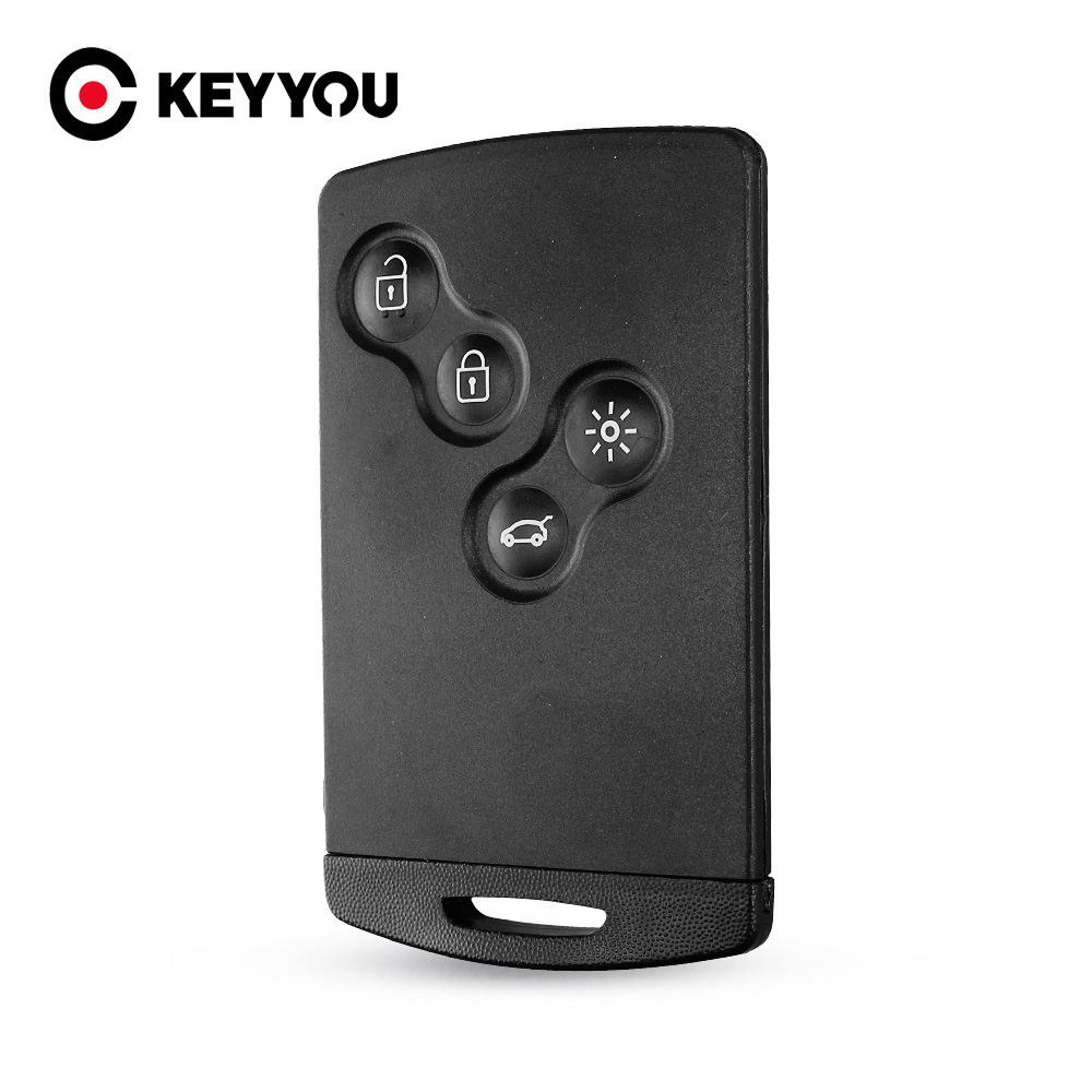 KEYYOU 4 Button Car Card Key Case For Renault Kole... – Grandado