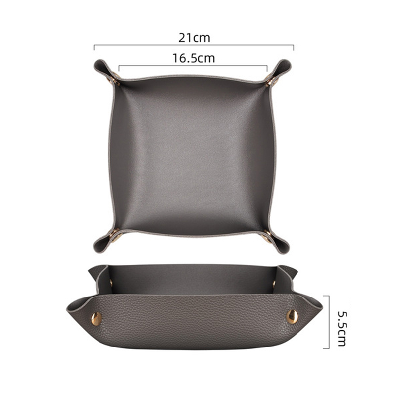 Leather Valet Tray Organizer For Jewelry Snap Key ... – Grandado