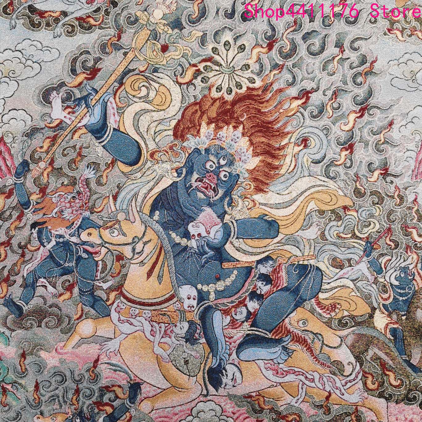 Tibetan Buddhism Thangka Auspicious Tianmu Silk Em... – Grandado
