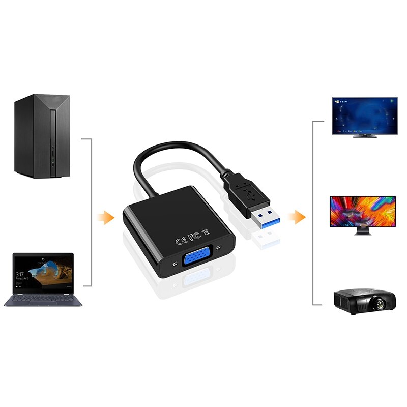 USB 3.0 to VGA Adapter External Video Card Multi D... – Grandado