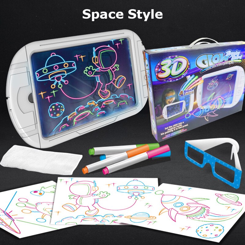 3D Glasses Fluorescent Drawing Board Magic Luminou... – Grandado