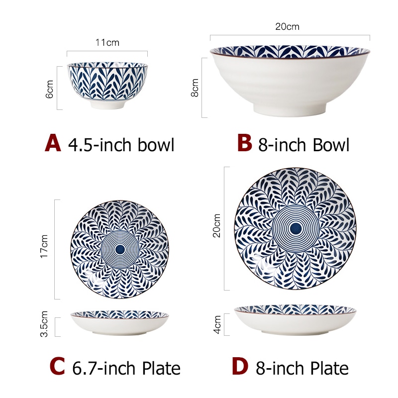 Japanese Style Dinnerware Ceramic Dinner Plate Noo... – Grandado