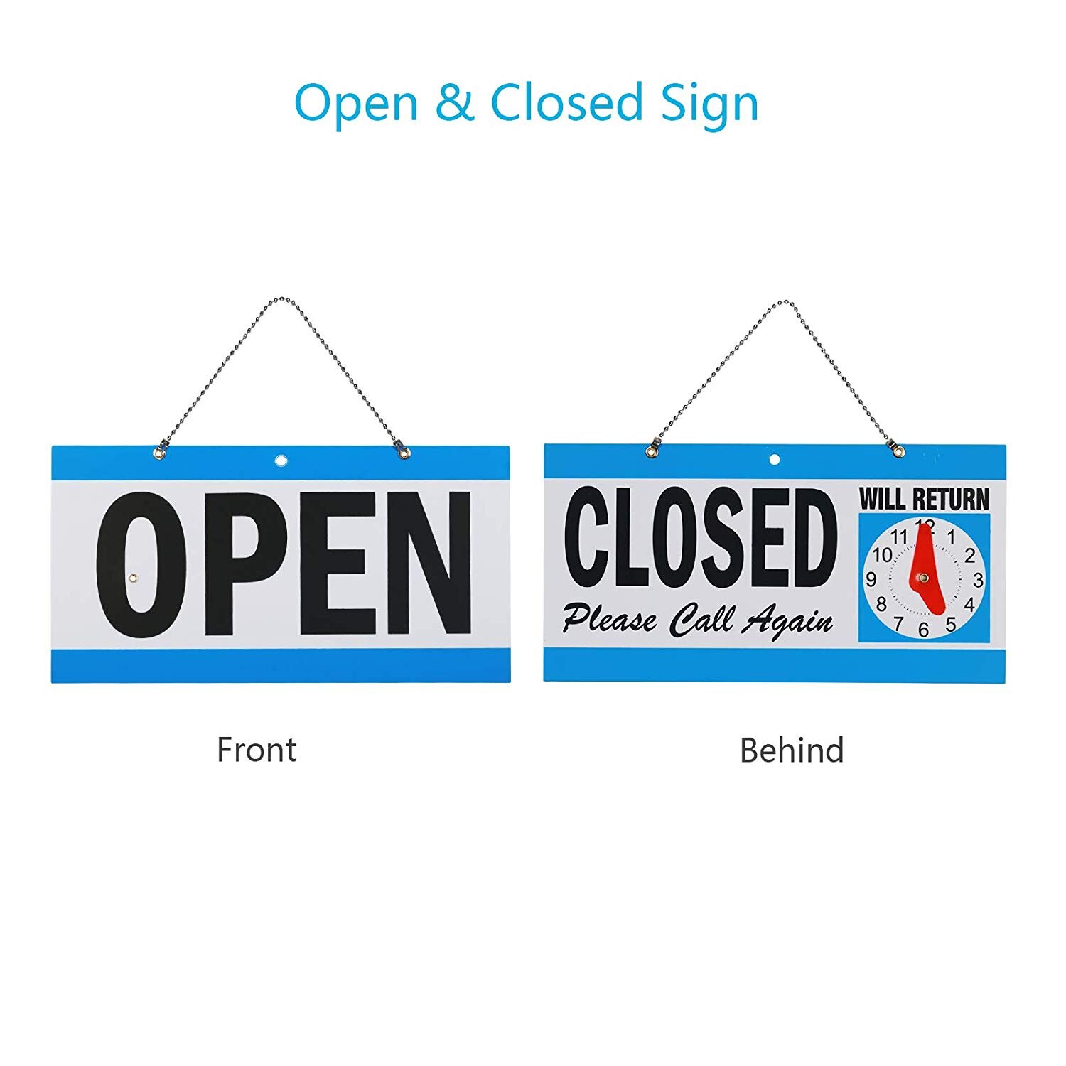 METABLE 1SET Hours Sign Double-sided Open/Closed S... – Grandado