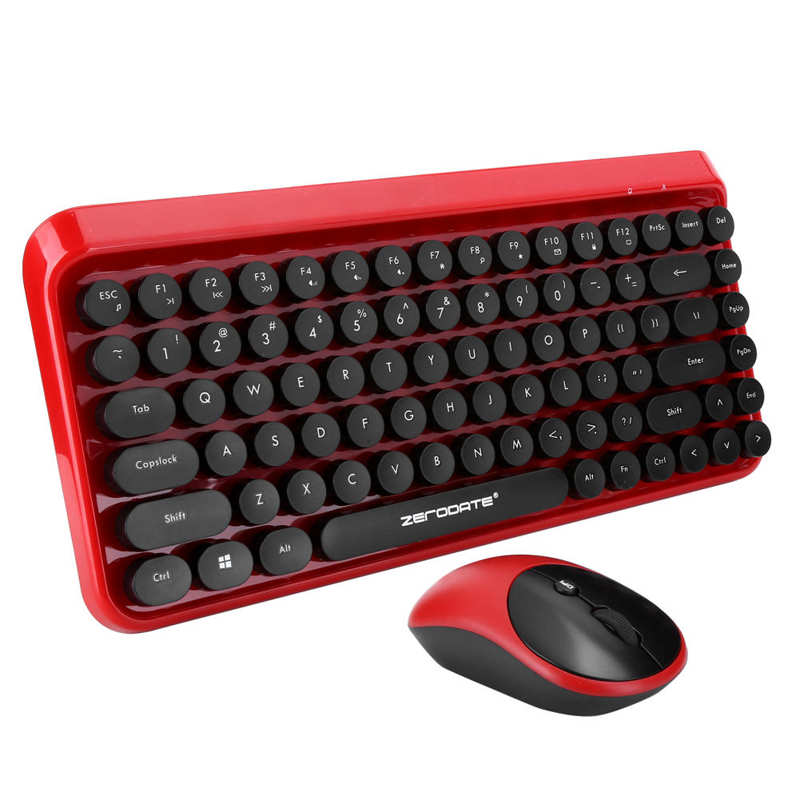2.4GHz Wireless Keyboard Mouse Set 84 keys Punk Re... – Grandado