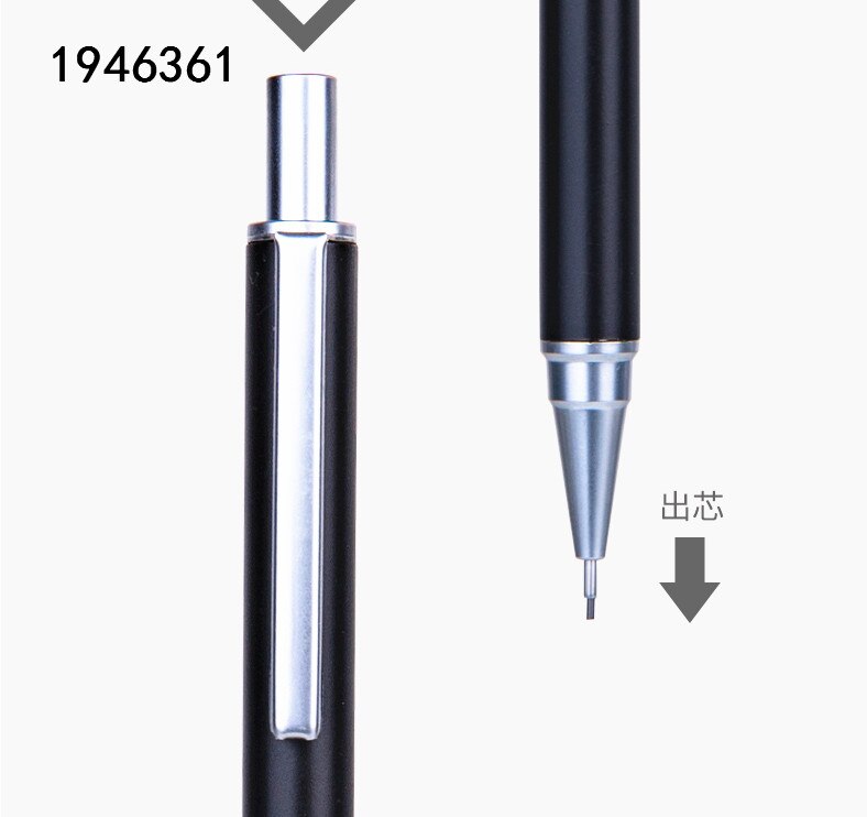 S712 Black white Metal Automatic Mechanical Pencil... – Grandado