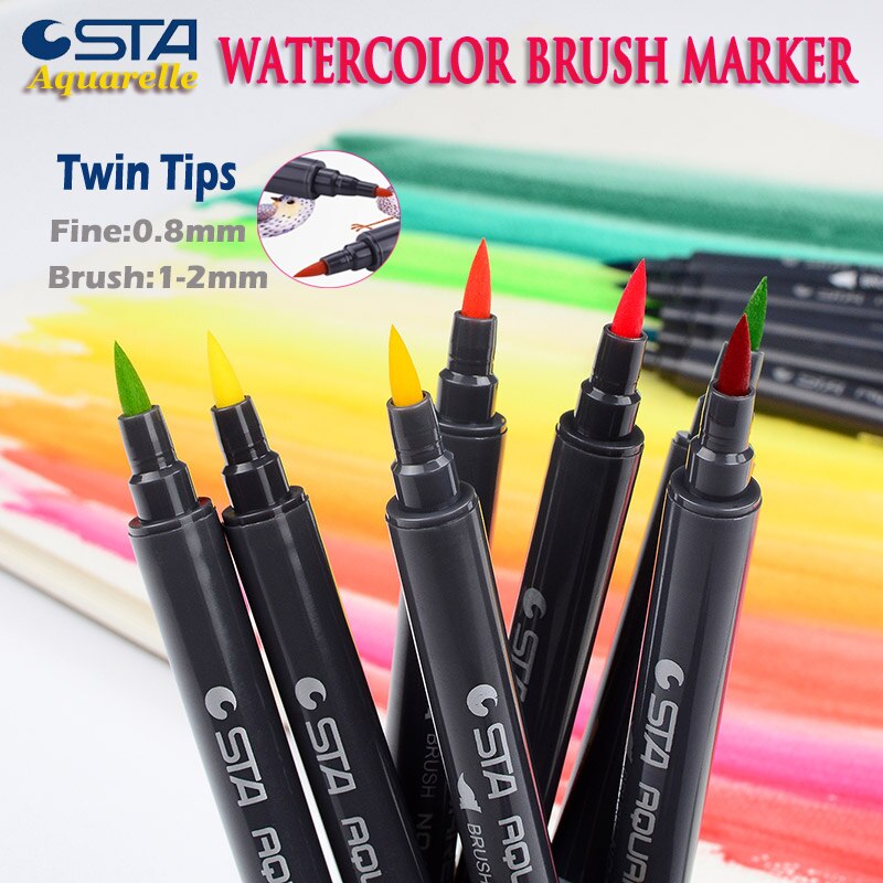 STA 3110 80 Watercolor Soft Brush Marker Pens Flex... – Grandado