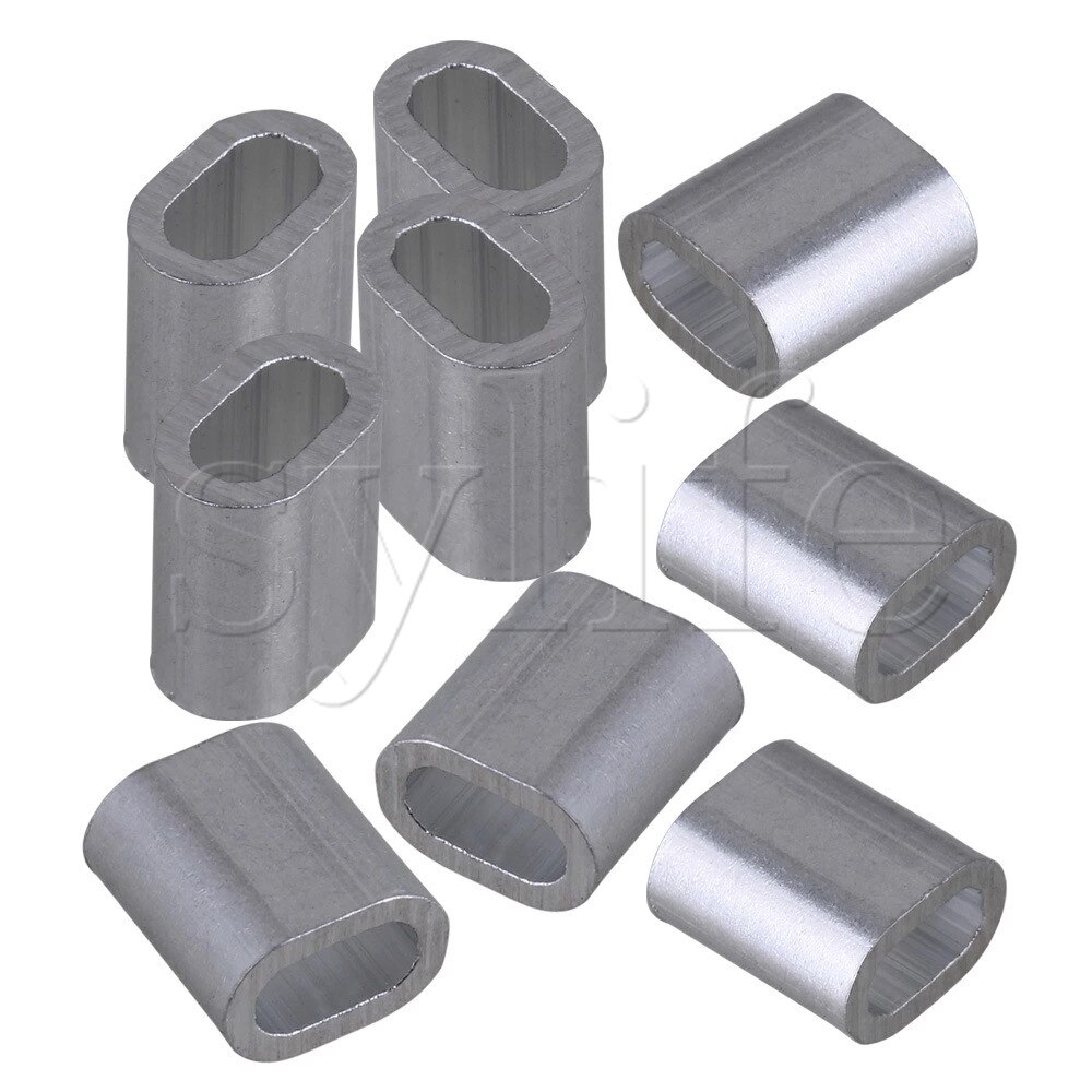 M2.5 Sliver Color Aluminum Clip Oval Wire Rope Fer... – Grandado