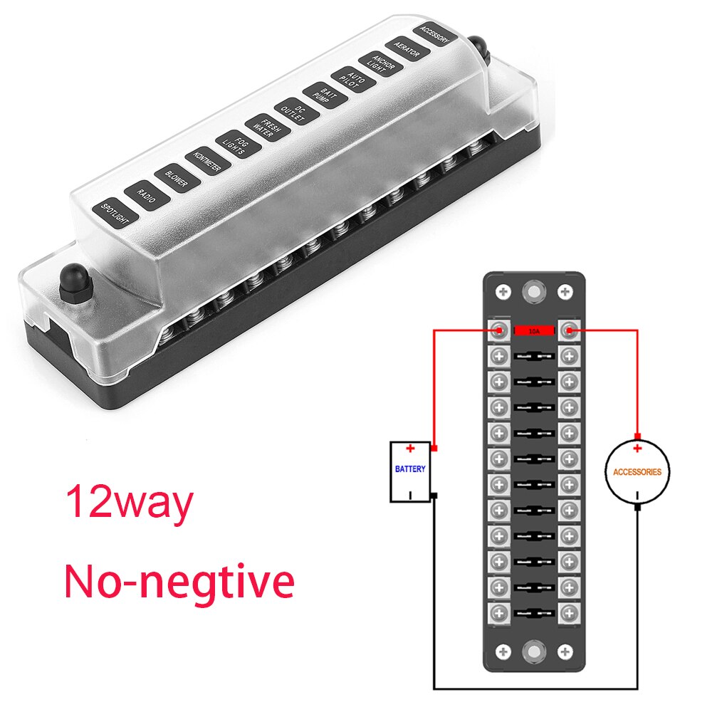 Jtron 6 way/12 way car fuse box for ATO/ATC 1-20A ... – Vicedeal