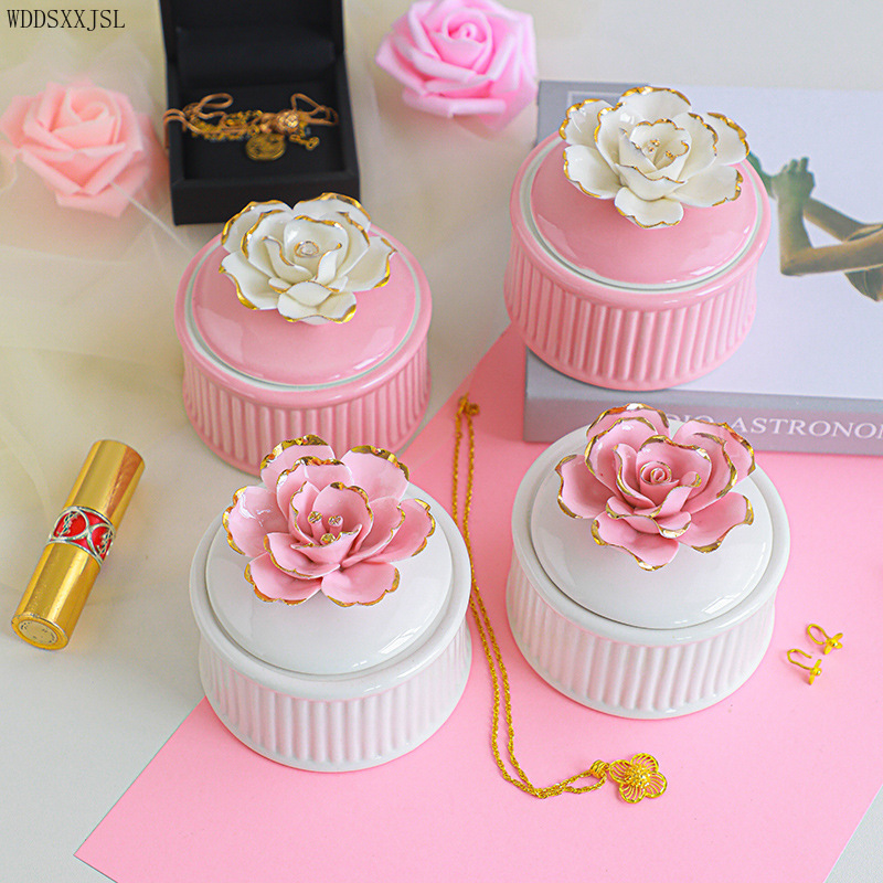 three-dimensional Handwork flowers storage jar cer... – Grandado