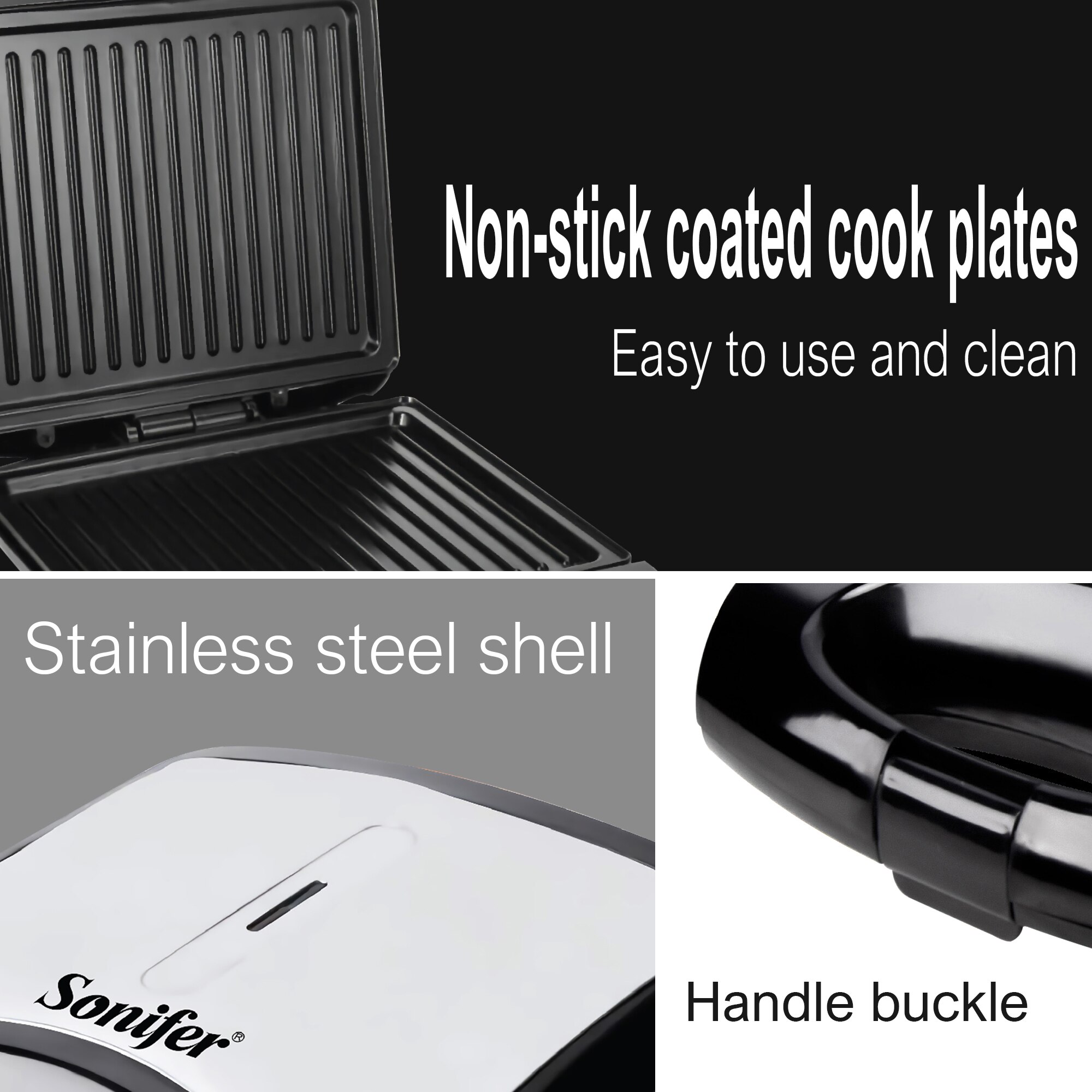 Grilled Cheese Maker Mini Sandwich Maker, 1400W Non Stick Electric ...
