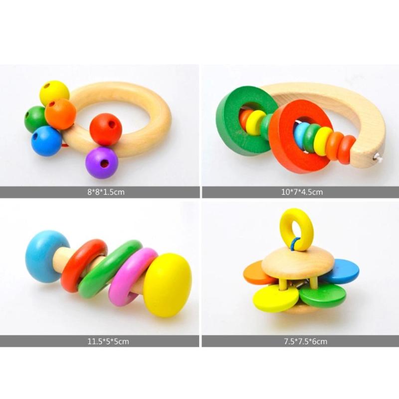 Wooden Bell Rattle Toy Baby Handbell Musical Educa... – Grandado