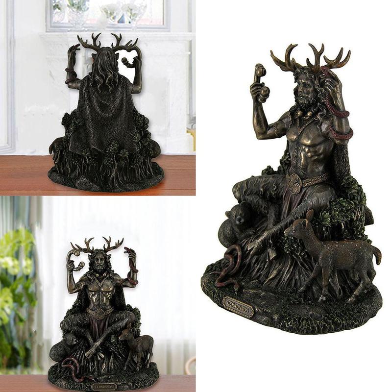 Resin Horned Animal God Statue Resin Crafts Garden... – Grandado