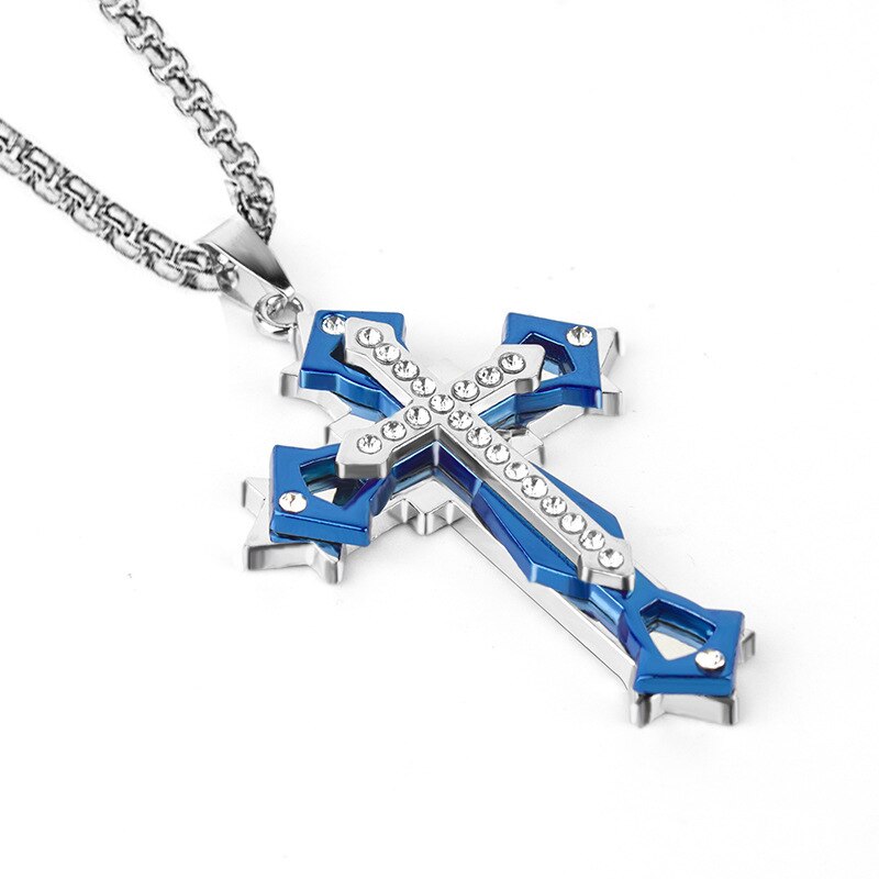Korean Cross Stainless Alloy Pendant Necklace for ... – Vicedeal