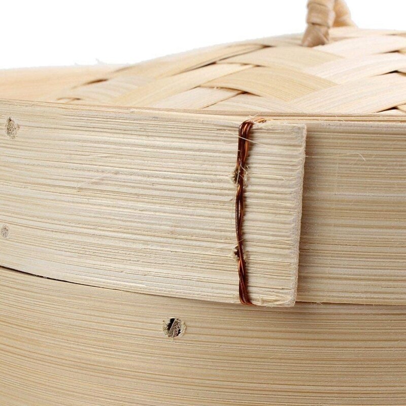 Bamboo Steamer 2 Tier 8 Inch Dim Sum Basket Rice P... – Grandado
