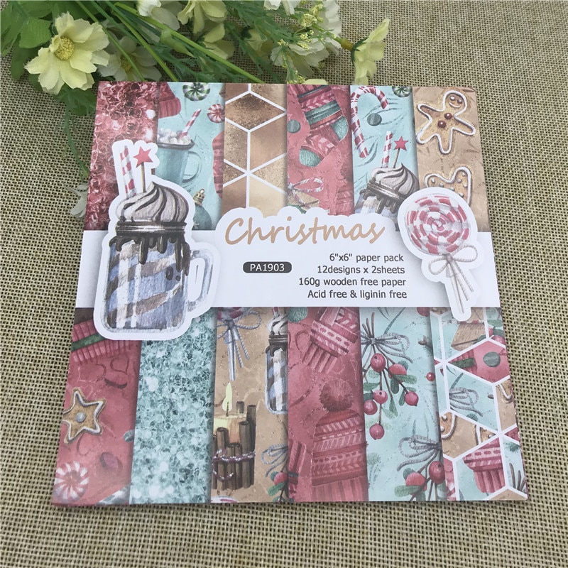 24 sheet 6"X6"Christmas patterned paper ... – Grandado