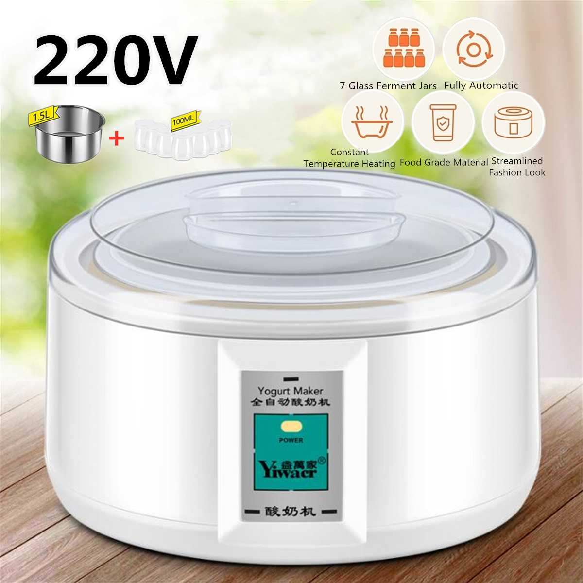 1.5L Automatic Yogurt Maker with 7 Jars DIY Tool E... – Vicedeal