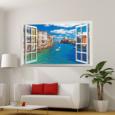 3d Wall Paper Stickers Venice of Italy 3D Window V... – Vicedeal