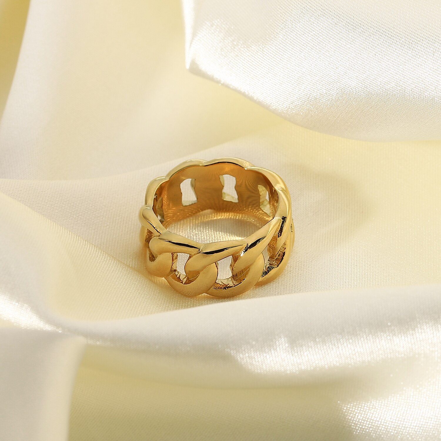 Chic Dikke Miami Cubaanse Chain Ring Waterpoof Sie... – Vicedeal