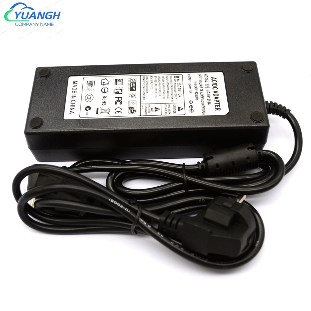 DC 12V 10A CCTV Power Adapter Power Supply + 8 Way... – Grandado