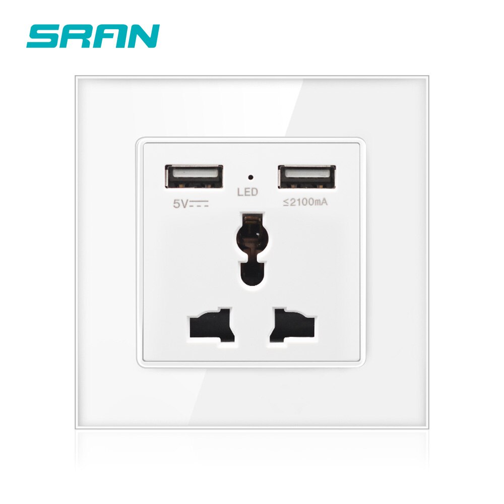SRAN 3 pin universal power socket with USB,dual us... – Grandado