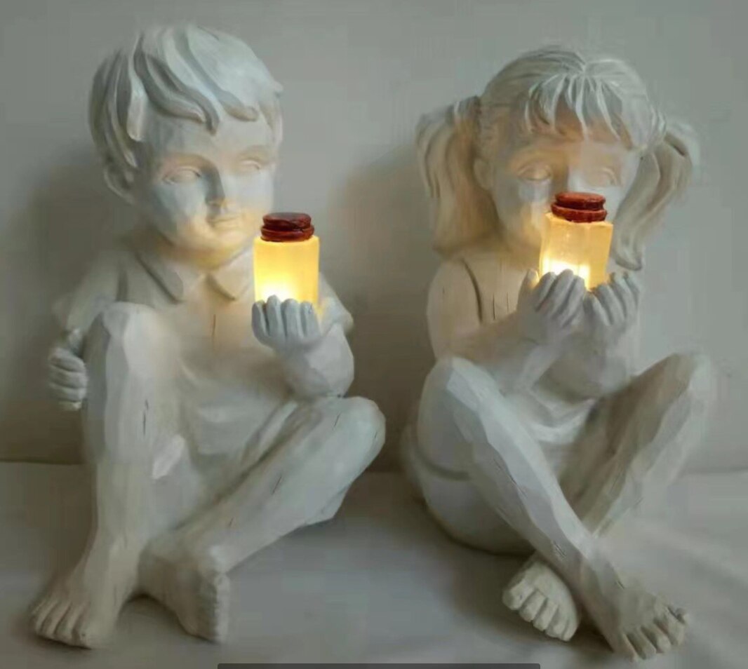 Tuin Standbeeld Nachtverlichting Kids Christus Bee... – Grandado